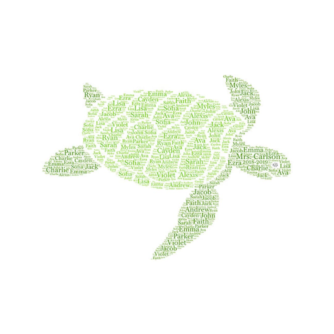 Digital TURTLE Word Cloud Art Wordle Makes a Great Teacher Appreciation ...