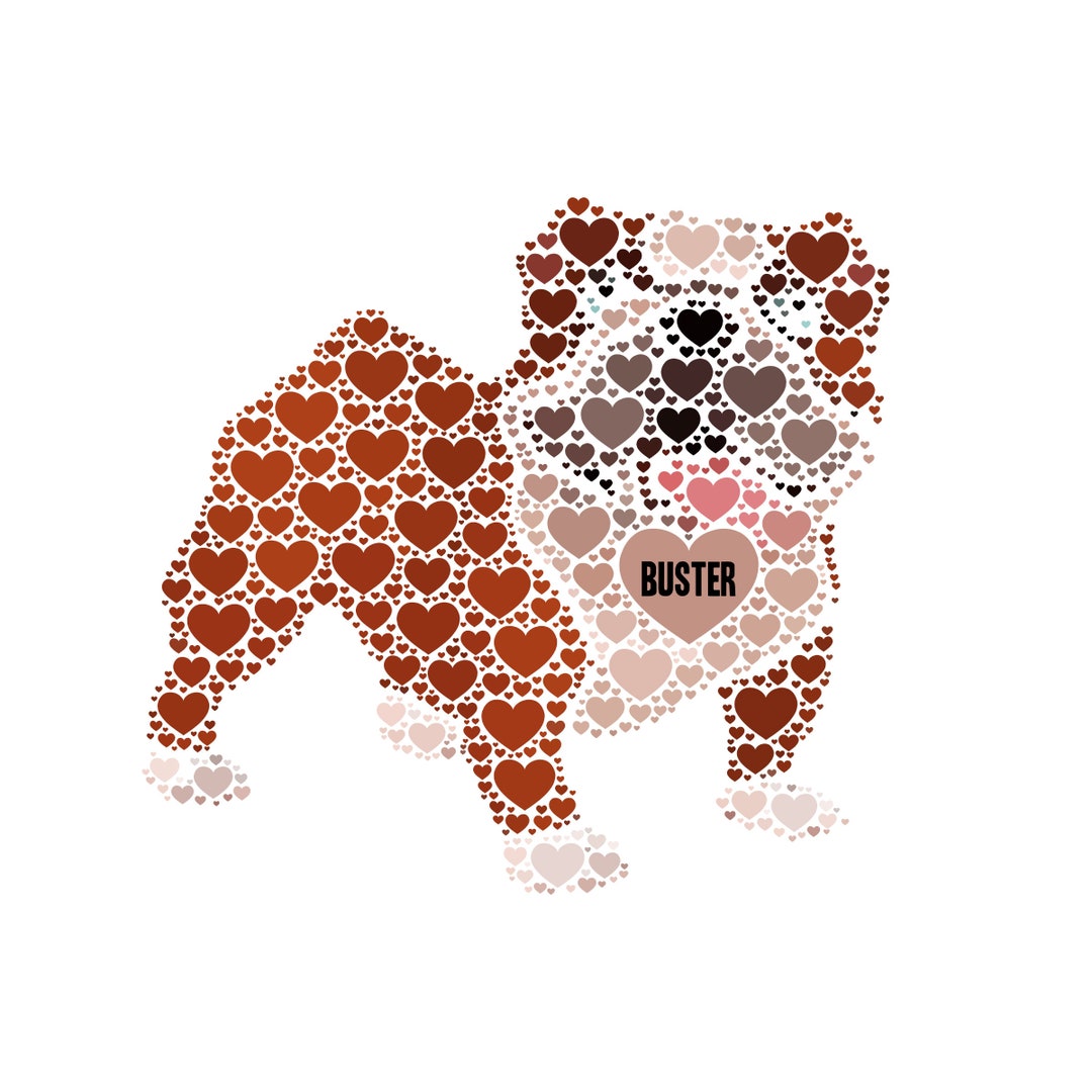 Digital Dog Bulldog - Word Cloud Art - Wordle - Makes a Great Gift ...