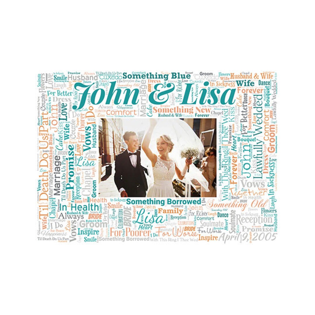 Digital WEDDING Gift - Frame Outline - Place a Photo Over the White ...