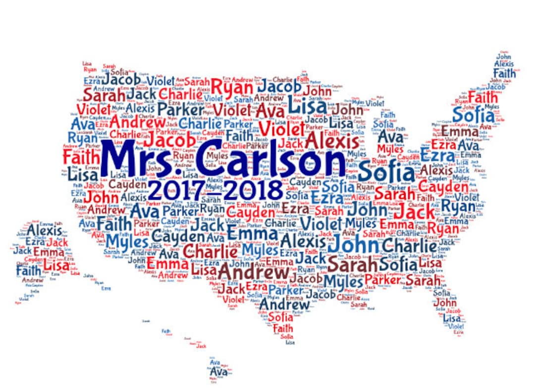 United States America USA Outline Digital Word Cloud Art Print Makes ...