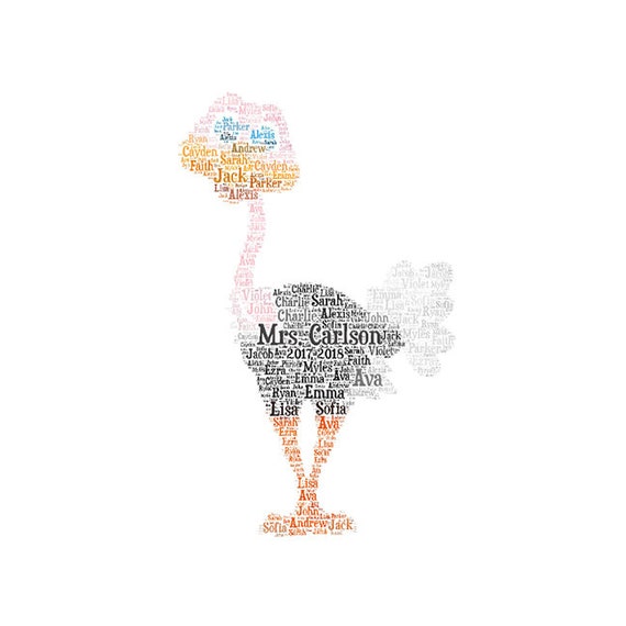 Digital Ostrich Word Cloud Art Silly Bird Makes Great | Etsy