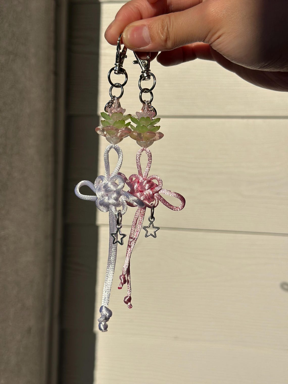 Lotus Chinese Fortune Knot Keychain Handmade Lucky Charm Traditional ...