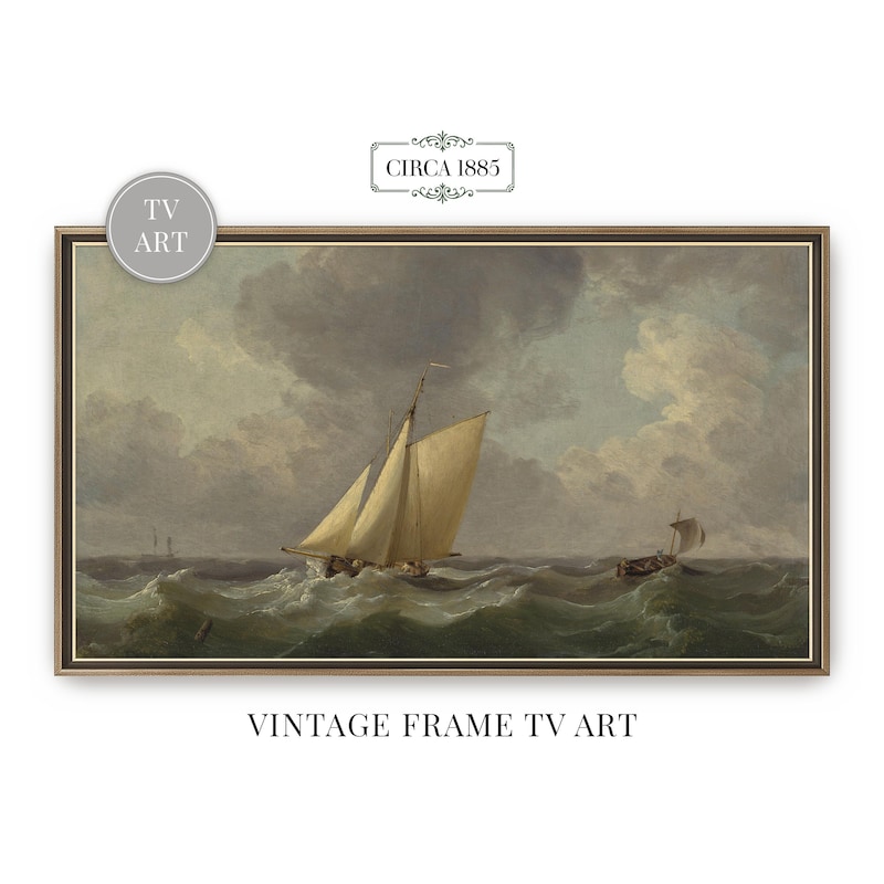 Frame Tv Art Stormy Seas - Etsy
