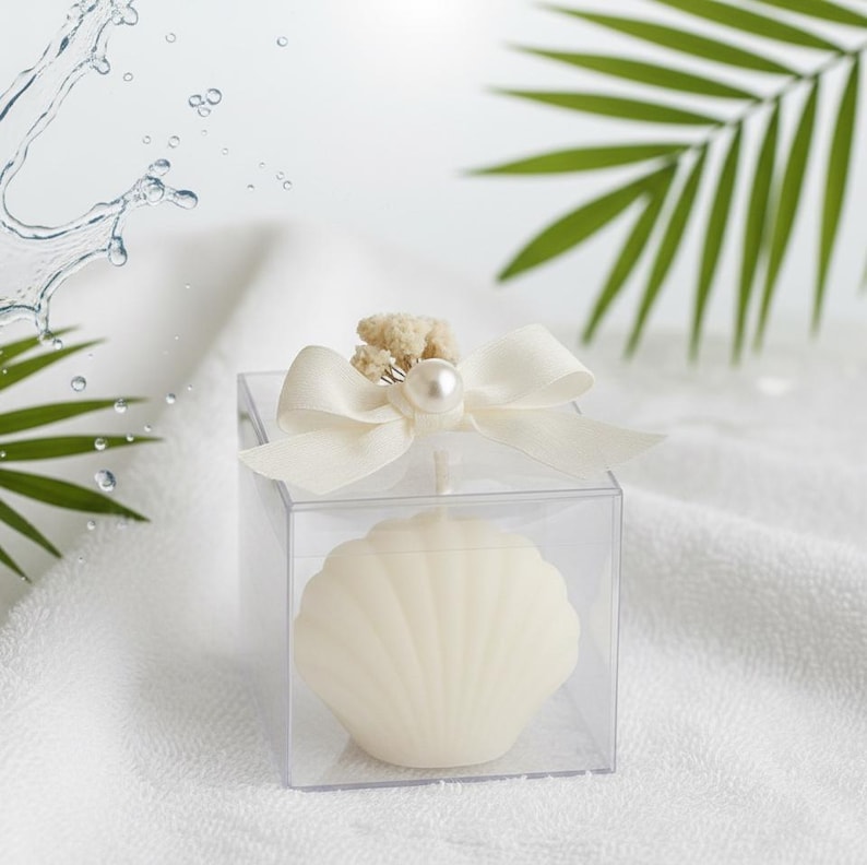 Personalized Shell Candle Favors Bulk, Custom Boxed Guest Gifts for ...