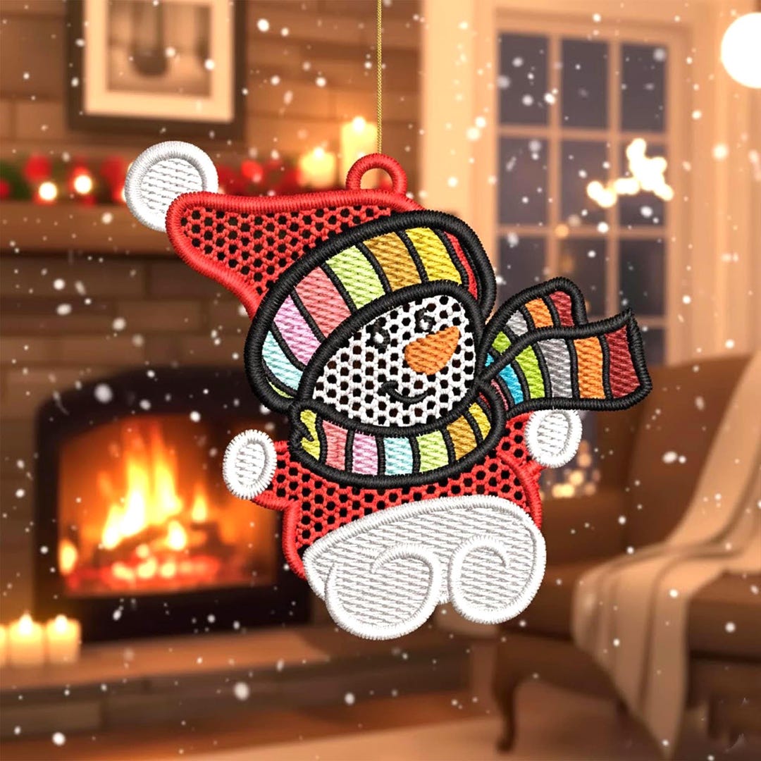 FSL Christmas Snowman Ornament Embroidery Design (instant Download) - Etsy