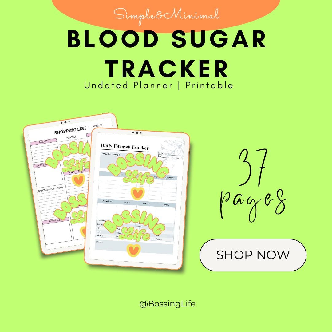 Blood Sugar Tracker Printable | Glucose Logbook PDF | Minimalist ...
