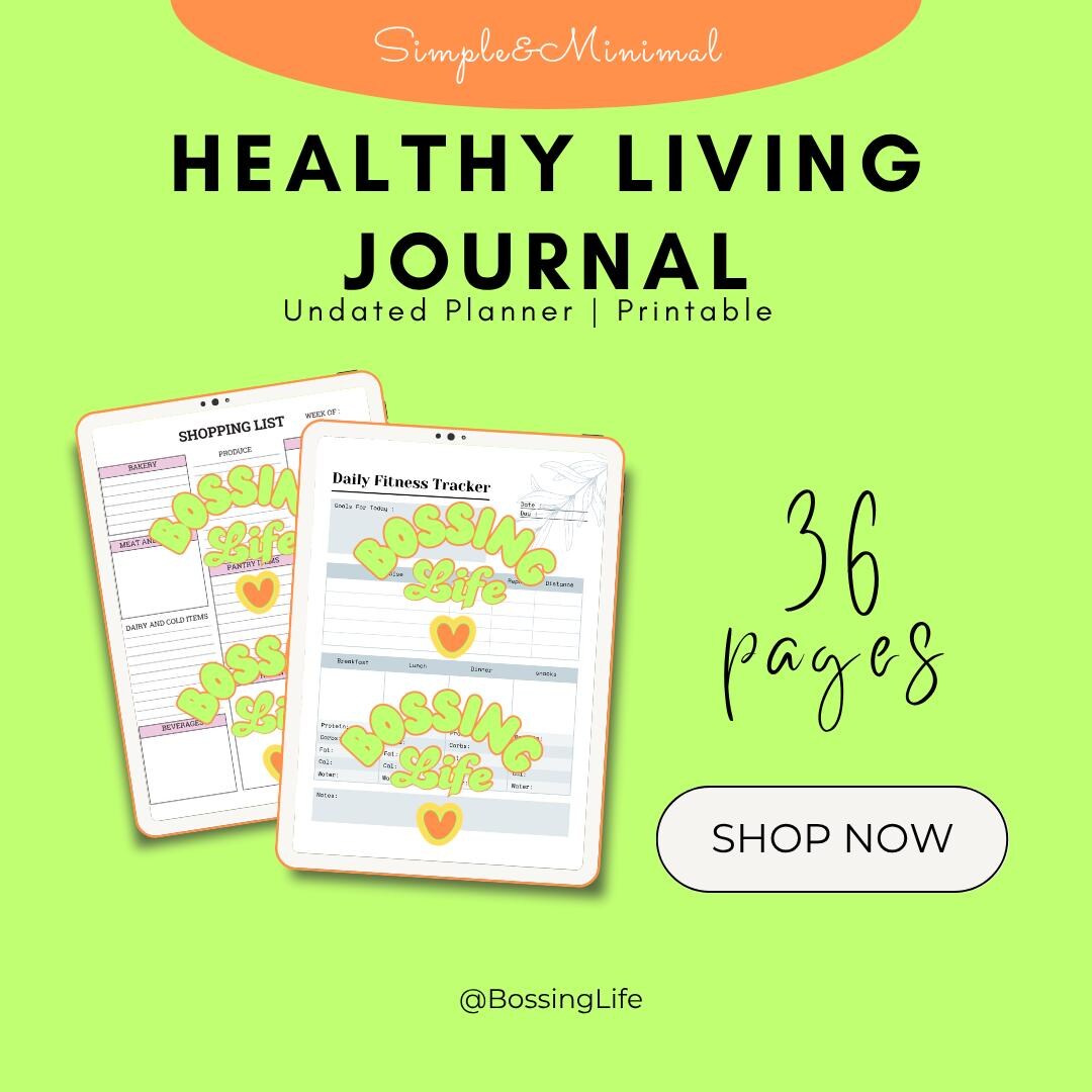 Minimalist Healthy Living Planner | Wellness & Habit Tracker (digital ...