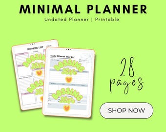 Printable Daily Planner | Weekly & Monthly Digital PDF | Undated ...