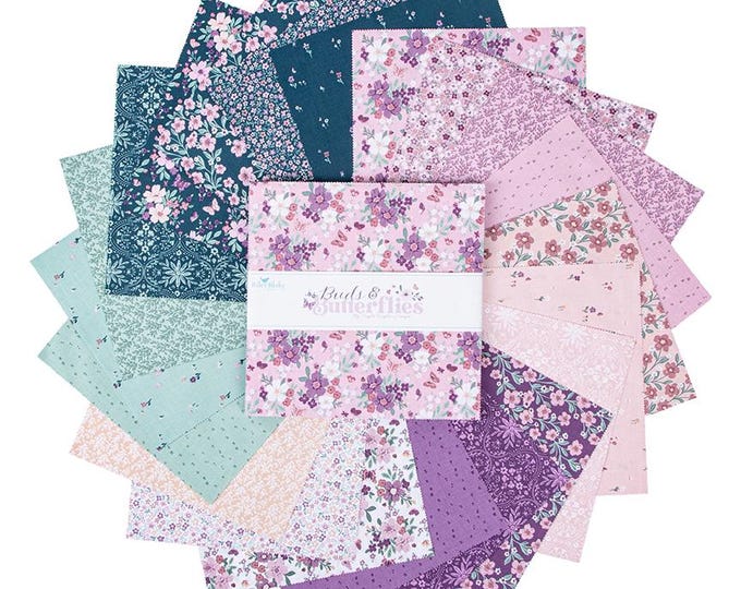 Buds and Butterflies 10" Stacker | Cayla Naylor | Purple Floral Layer ...