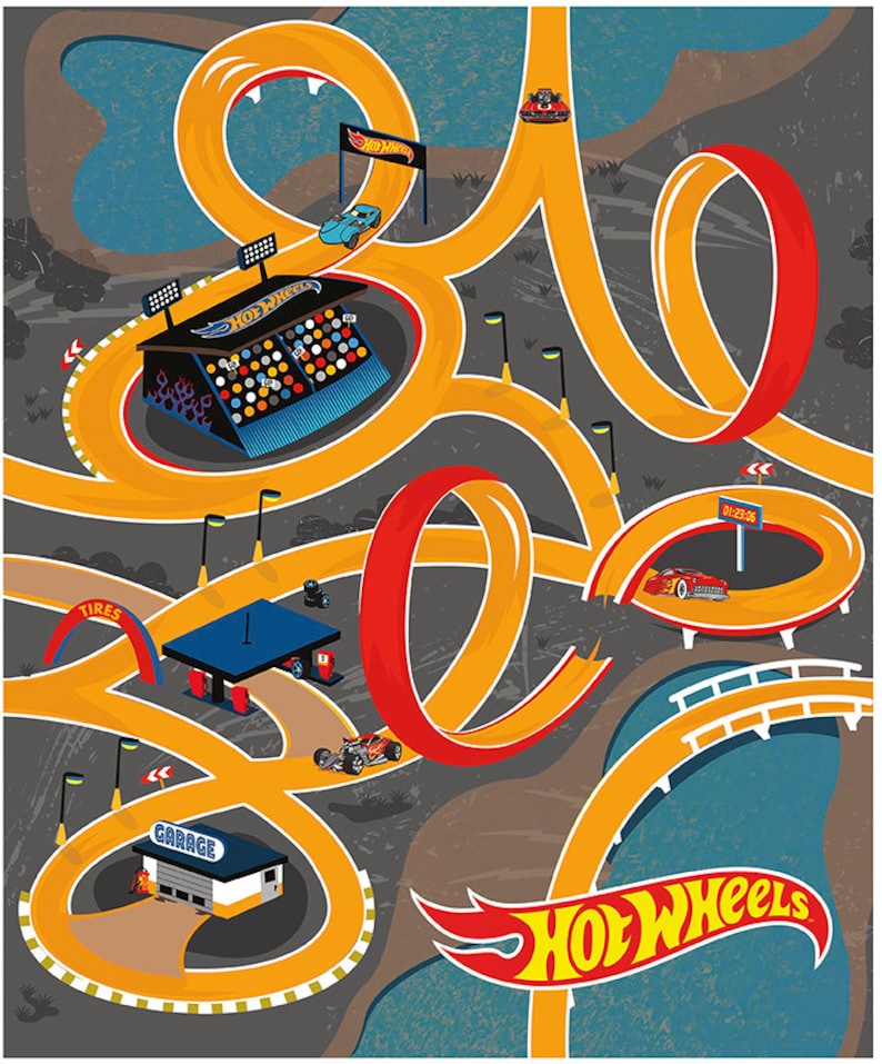 Riley Blake Hot Wheels Classic Canvas Panel | Play Mat Panel | Little ...