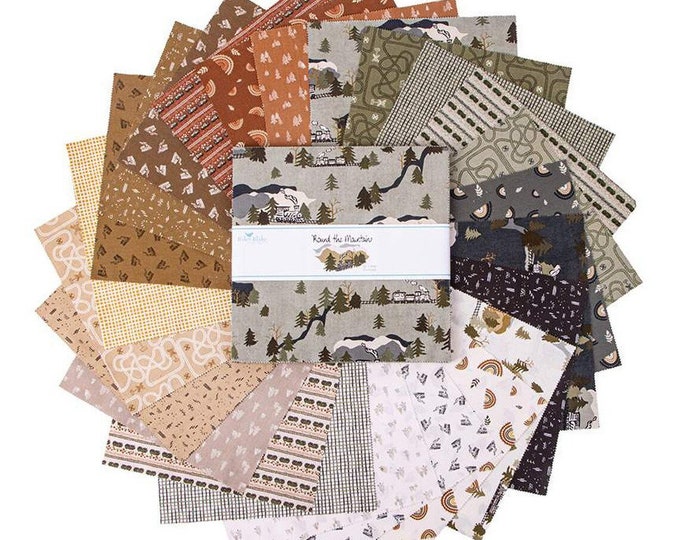 Riley Blake Designs 'round the Mountain 10 Inch Stacker | Locomotive ...