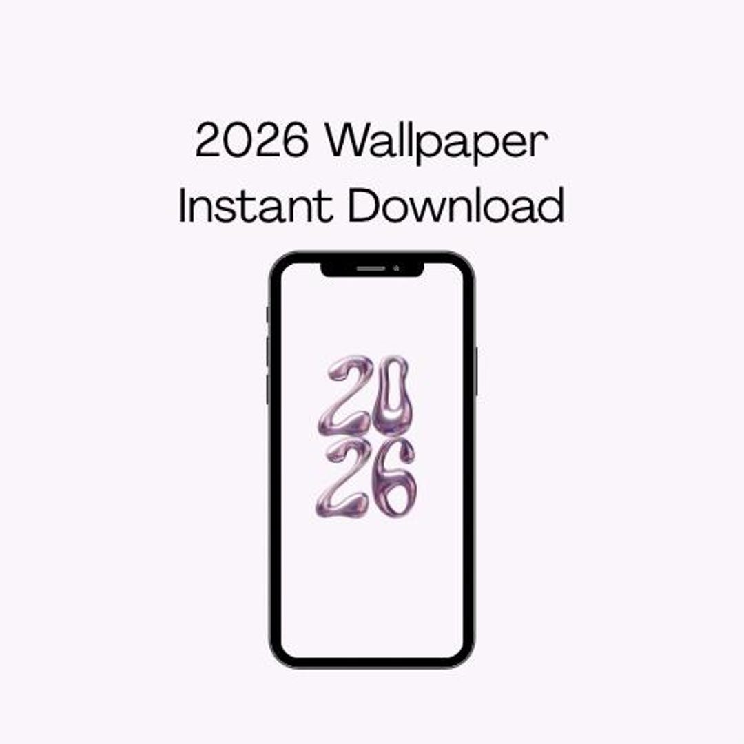 Minimalist Powder Pink Background - Metallic Pink "2026" - Iphone ...