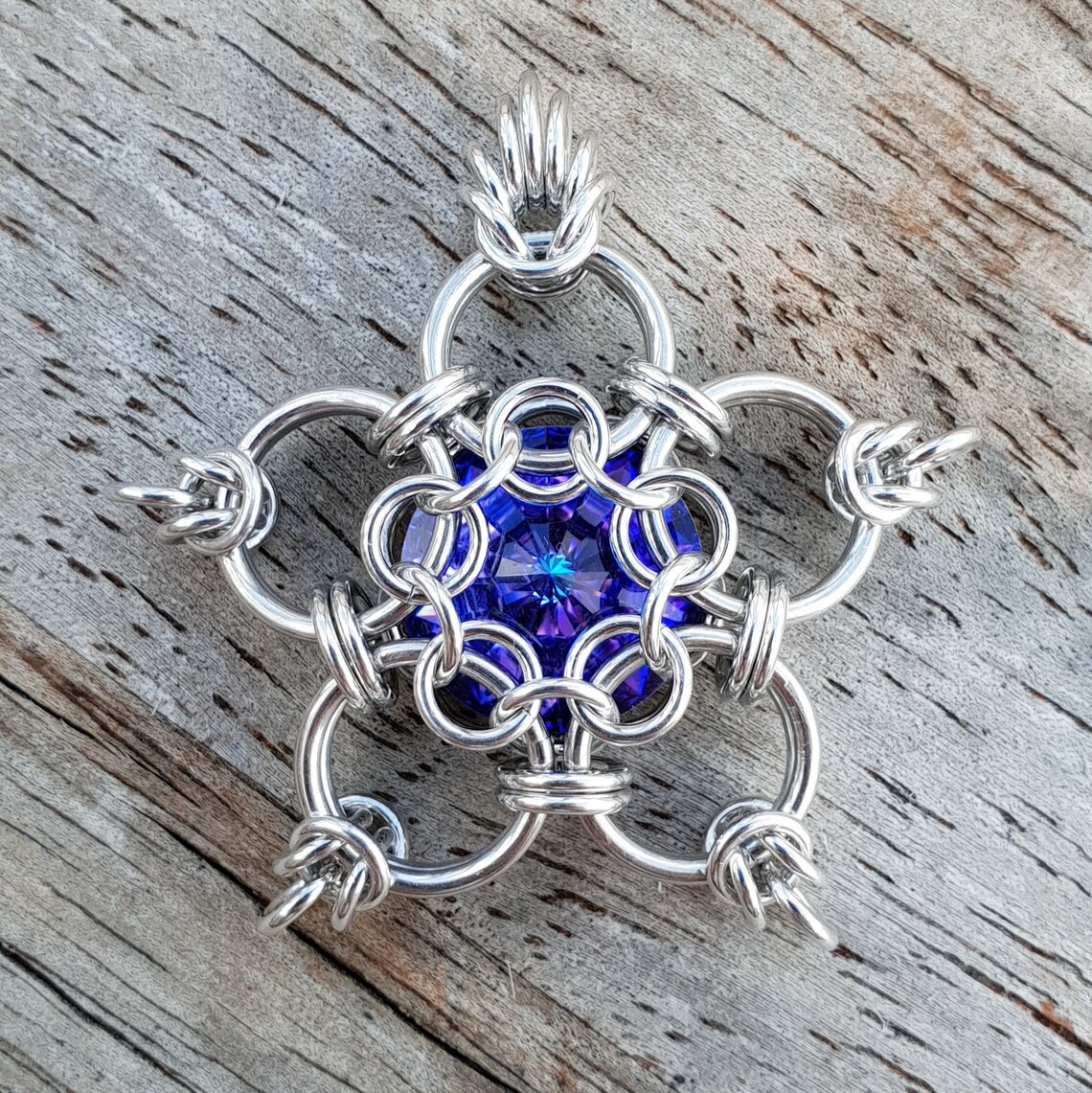 Starry Eyed Chainmaille Pendant Tutorial 4 Sizes Rivoli | Etsy