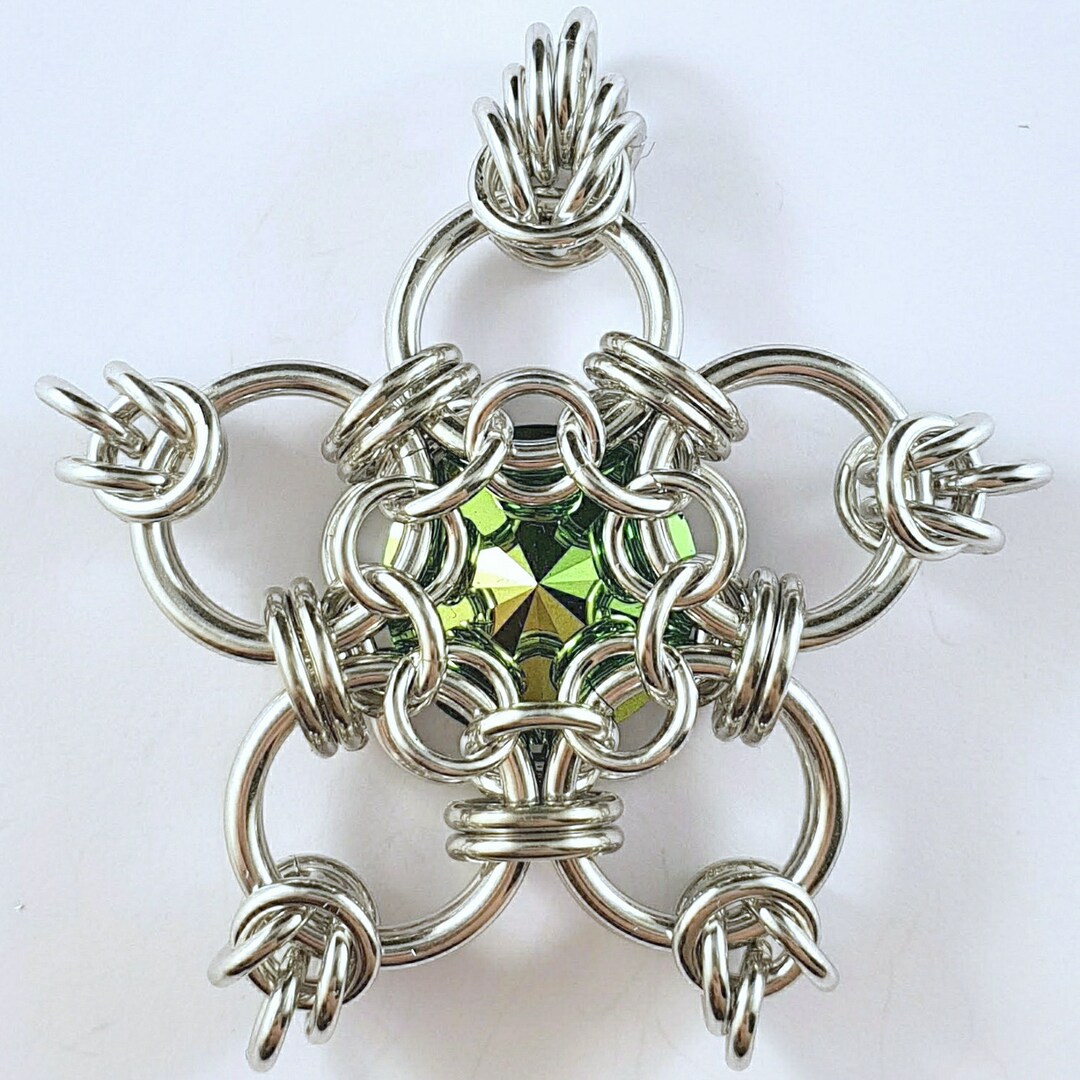 Starry Eyed Chainmaille Pendant Tutorial - 4 Sizes Rivoli Capture - Etsy