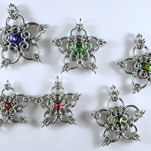 Starry Eyed Chainmaille Pendant Tutorial - 4 Sizes Rivoli Capture - Etsy