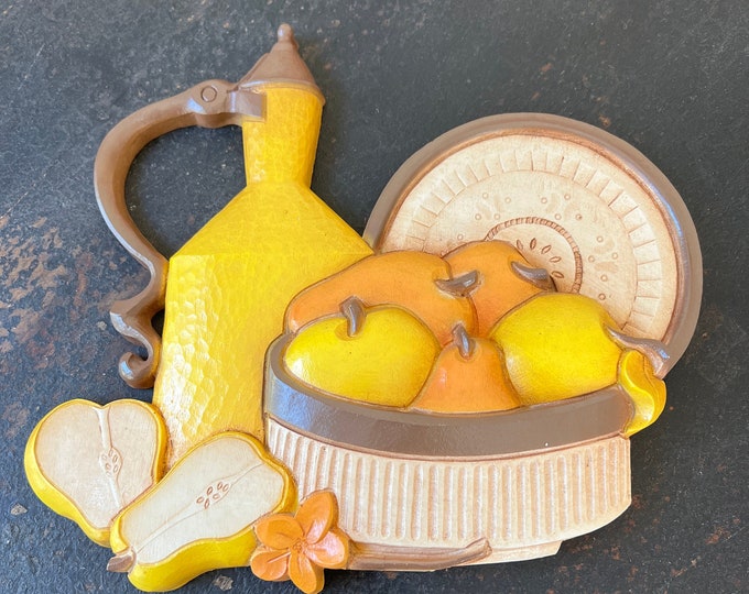 Vintage 80s Yellow and Orange Wall Decor by Homco, Orange and Yellow ...
