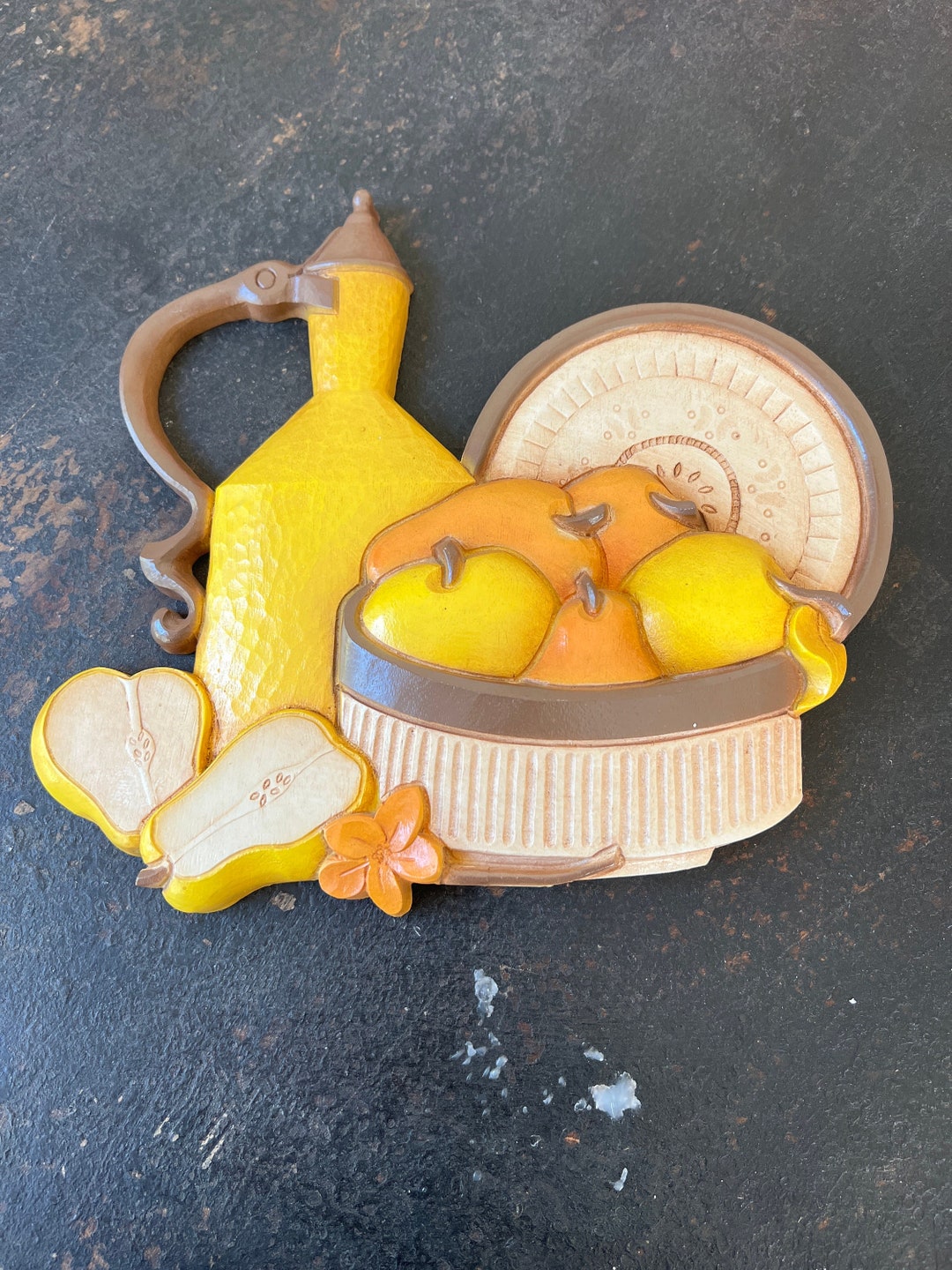 Vintage 80s Yellow and Orange Wall Decor by Homco, Orange and Yellow ...