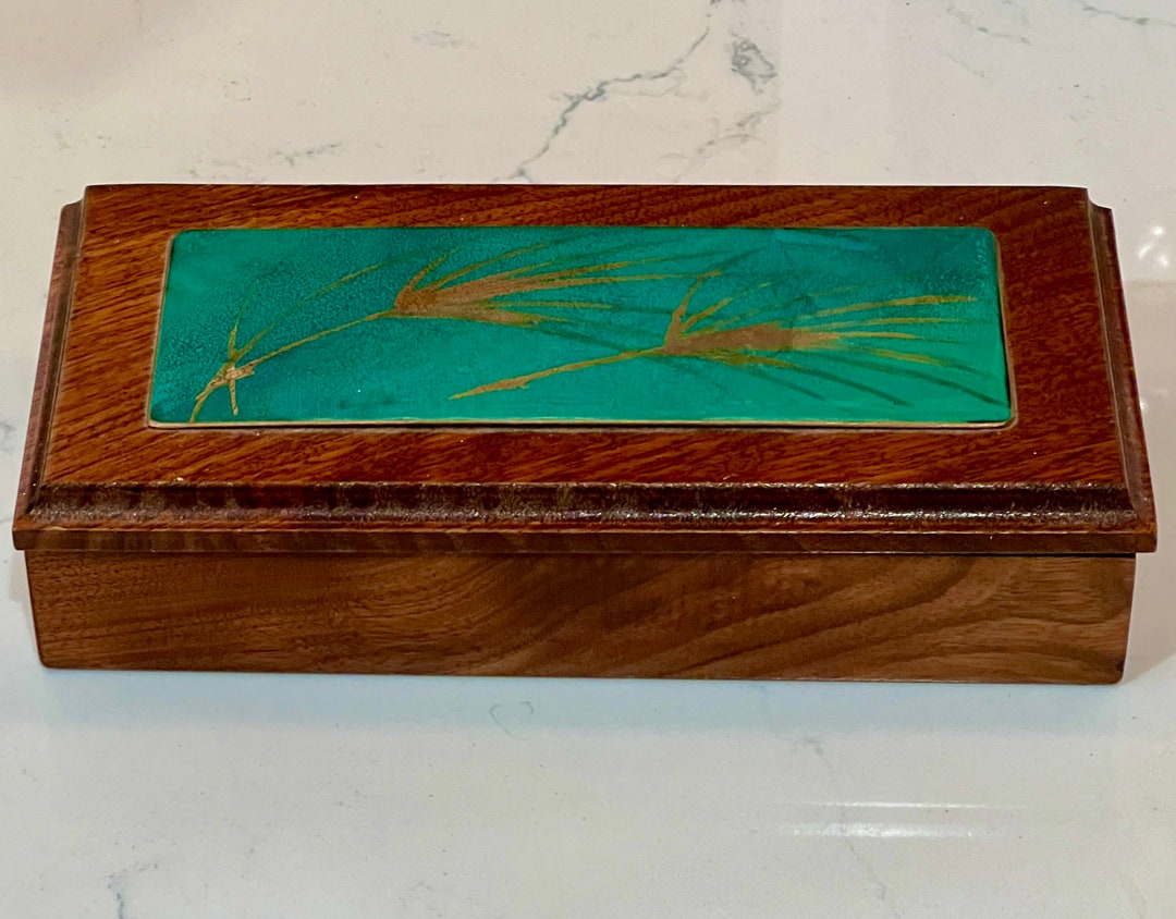 Hand Crafted Wooden Box With Enamel Art by Kay K. Worz / Americana Art ...