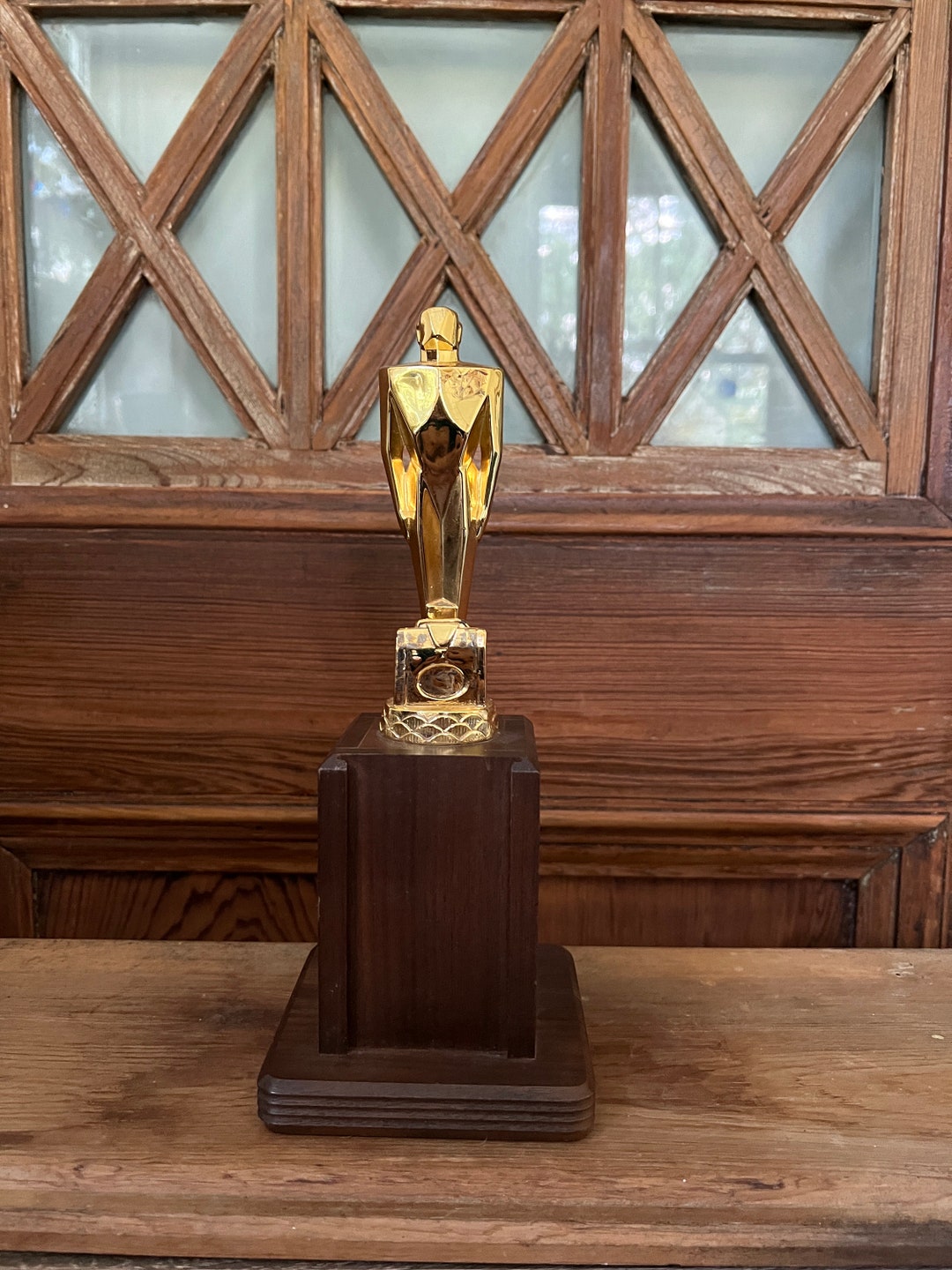 Art Deco Trophy Award Incentives / Wonderful Gold Tone Trophy / Father ...