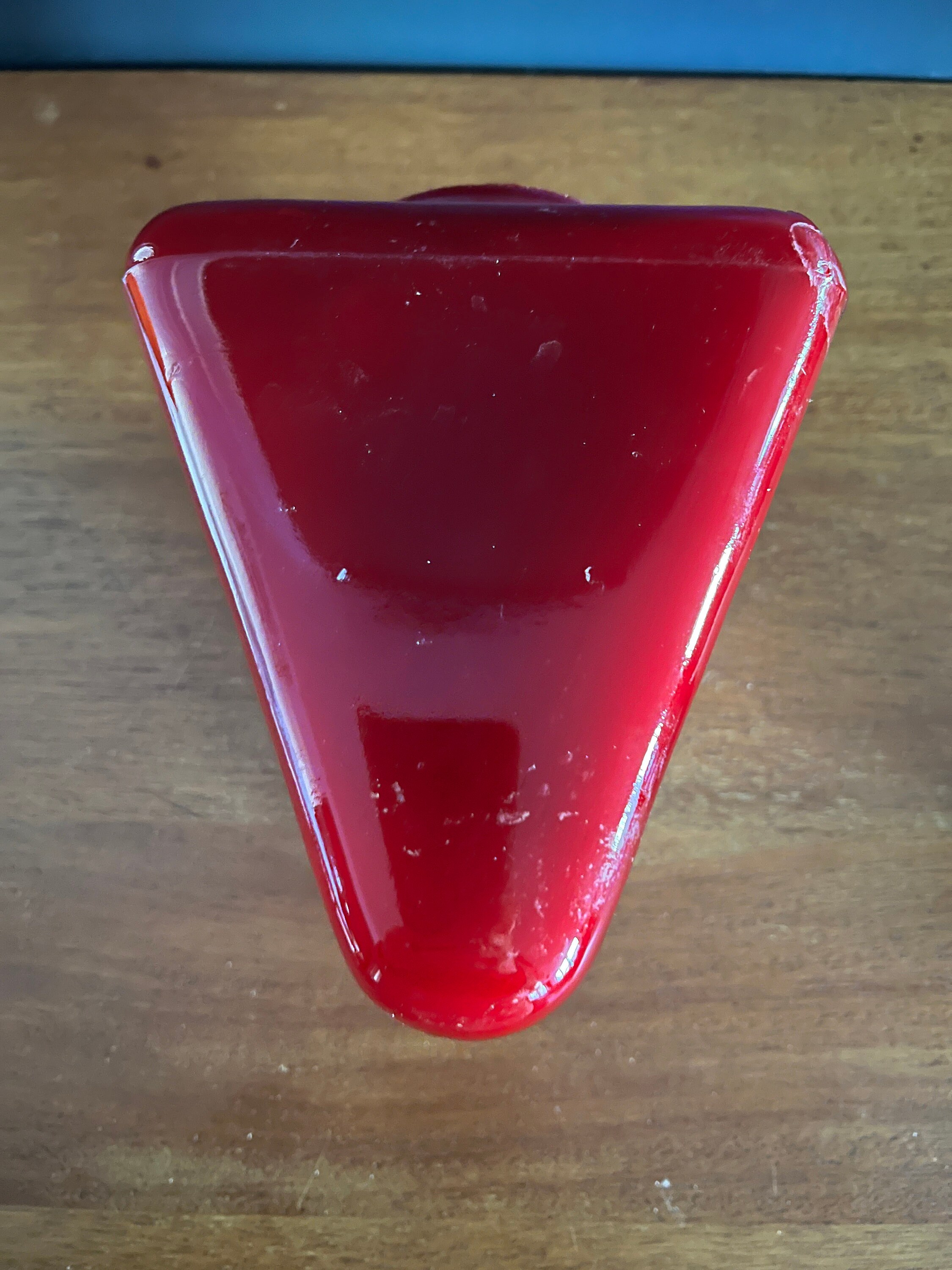 Vintage Glass Exit Sign Light Globe in Red Glass / Unique Mid Century ...