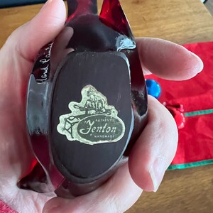 Fenton Hand Painted Ruby Red Glass Bird / Art Glass Red Bird / Fenton ...