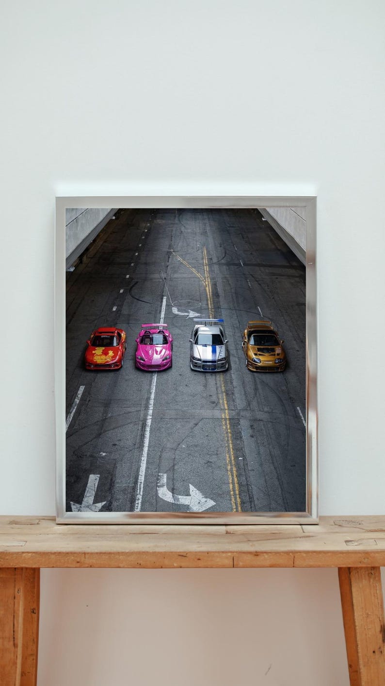 Fast & Furious Car Lineup Poster – JDM Legends Street Scene Wall Art ...