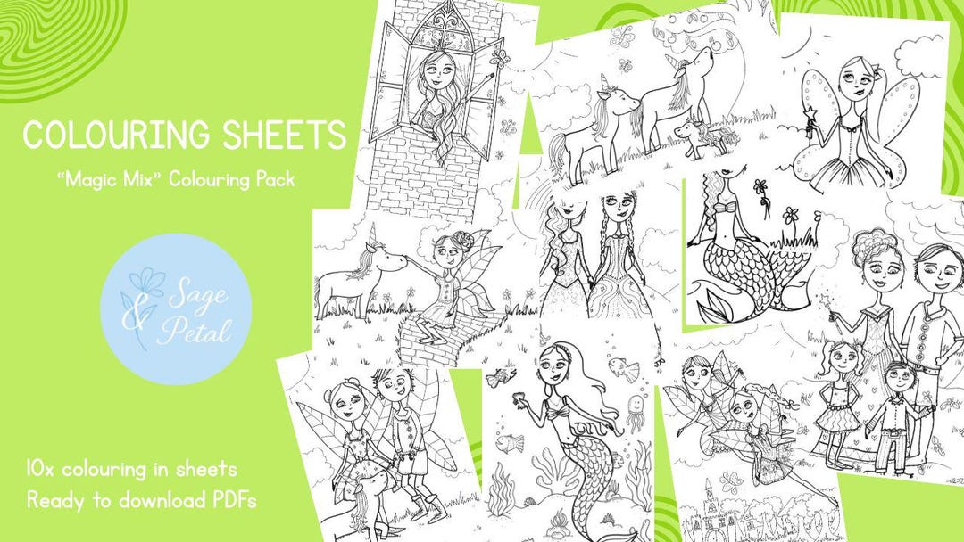 Colouring Sheets: Magic Mix - Etsy
