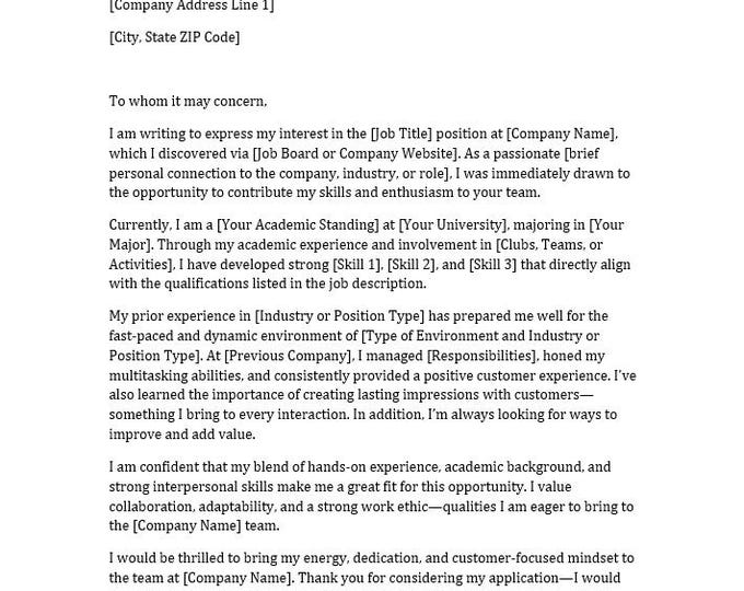 Simple Cover Letter Minimalist Perfect for Advanced Job Applications - Etsy