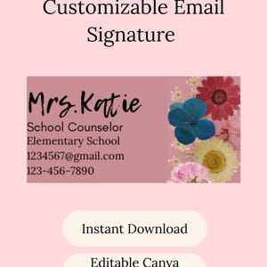 Editable Canva Email Signature for Teachers & School Counselors ...