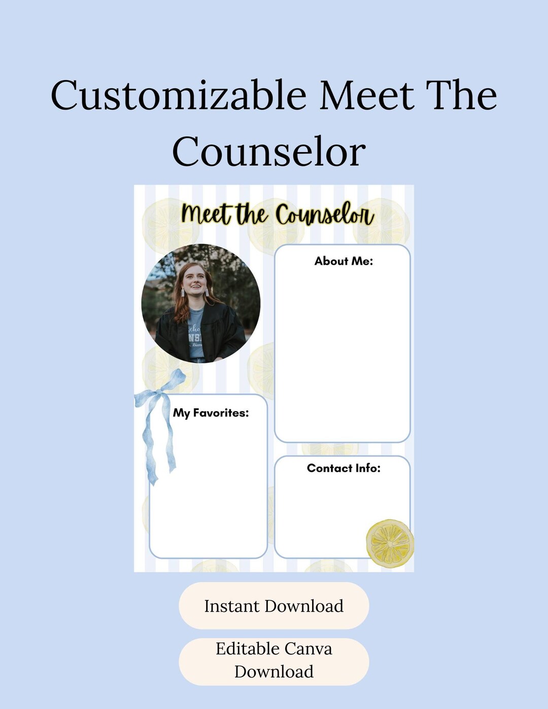 Limoncello Meet the Counselor Template – Editable, Citrus Theme ...