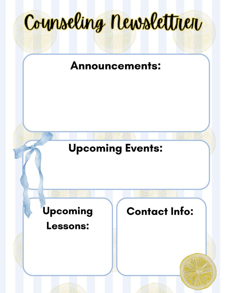 Limoncello Counselor Template Bundle – Meet the Counselor & Newsletter ...