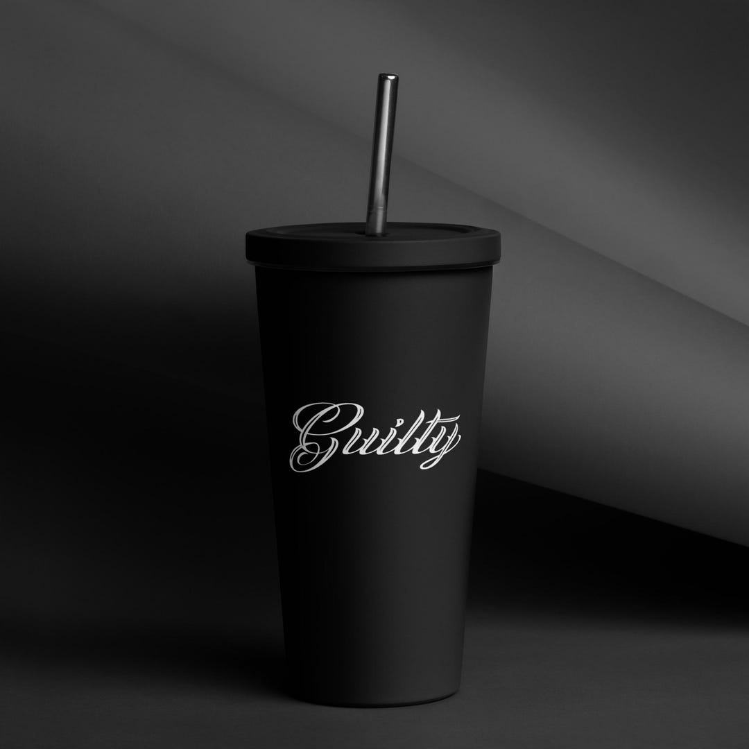 GUILTY Insulated Tumbler With Straw – 20oz Stainless Steel Cold Cup ...