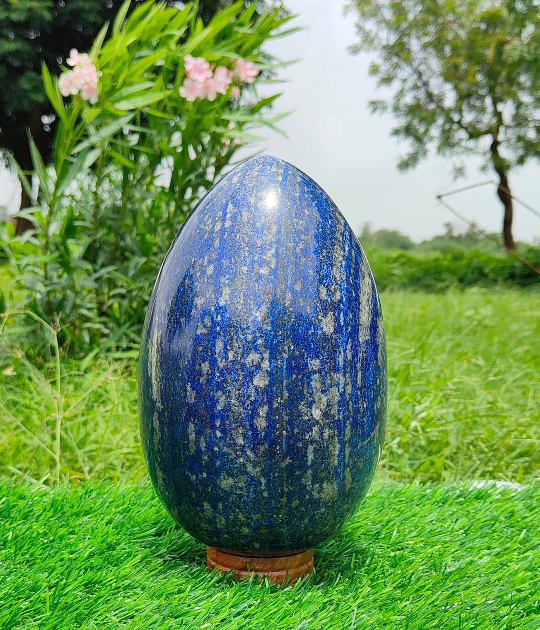 Polished Lapis Lazuli Egg: 9 Inch, Third Eye Chakra Stone - Etsy