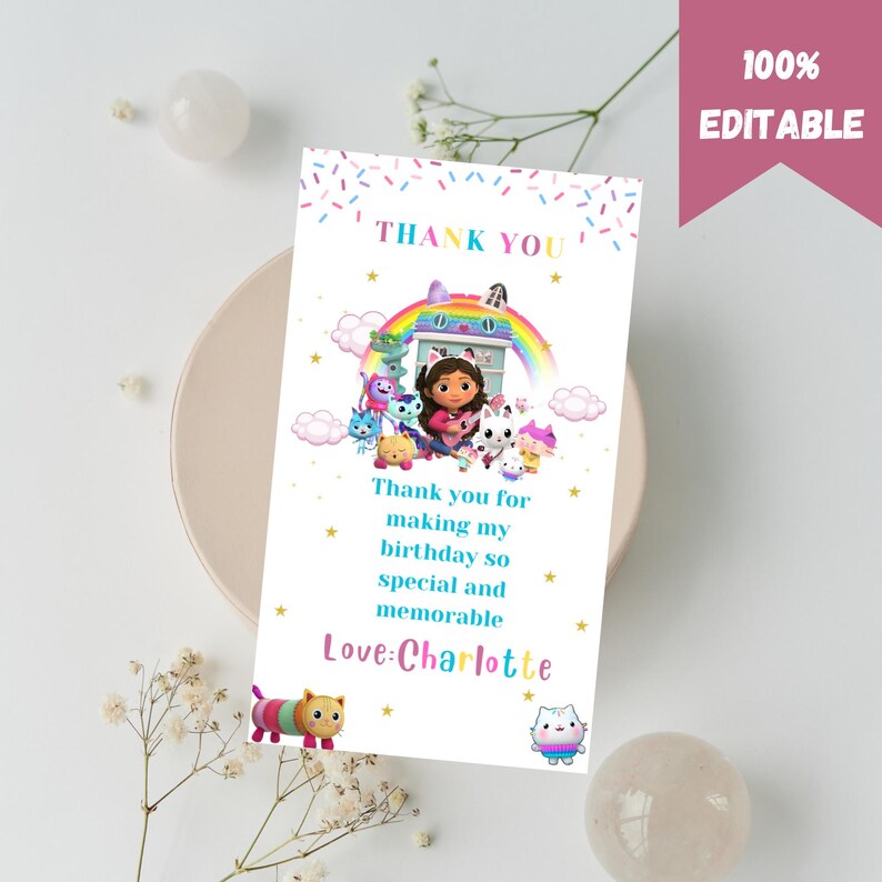 Editable Gabbys Dollhouse Birthday Invitation Template, Printable ...