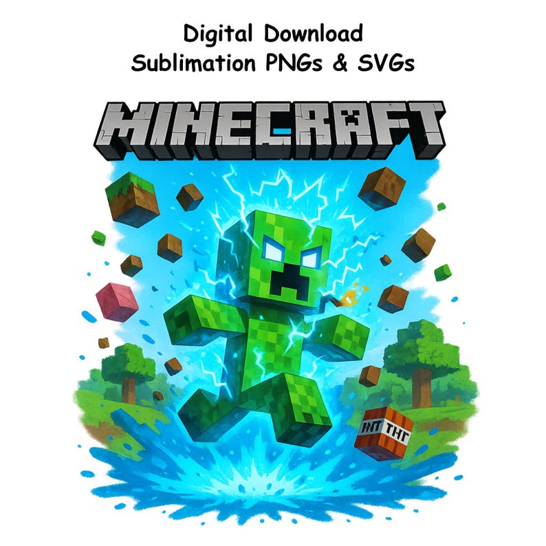 300 DPI Game Mine Creeper Clipart Bundle – High-resolution PNG SVG ...