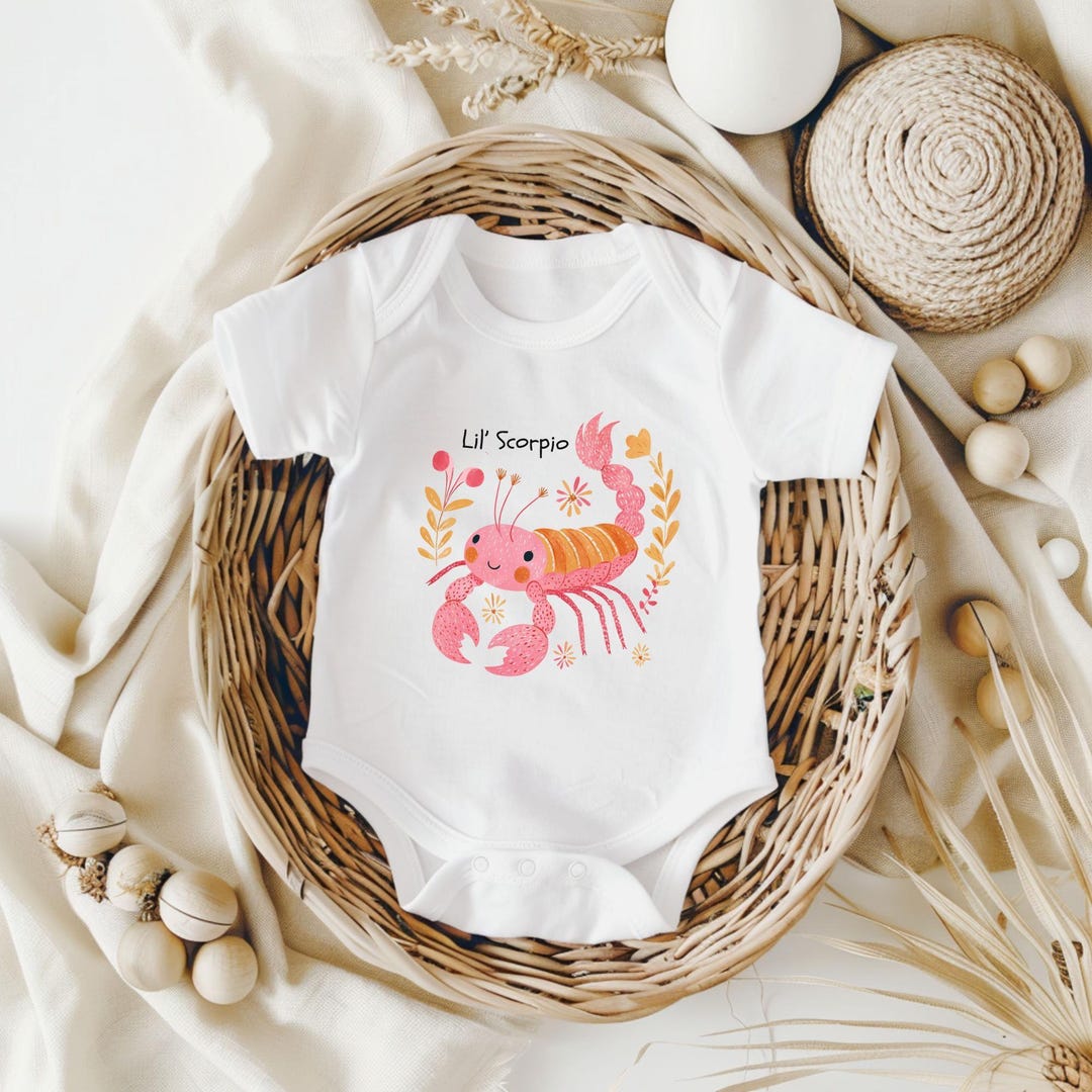 Infant Scorpio Bodysuit: Cute Astrology Design - Breathable Cotton - Etsy
