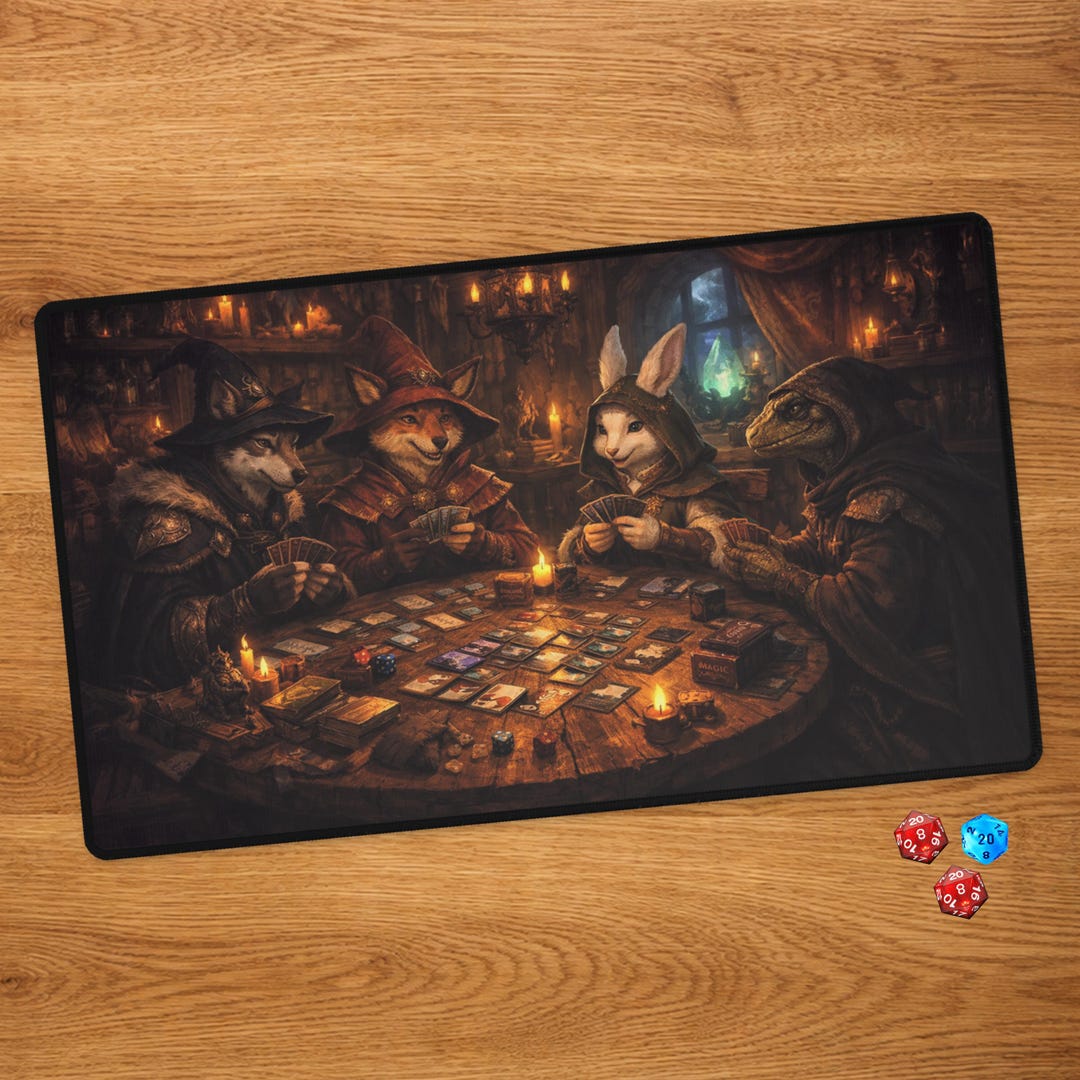 Furry MTG Playmat With Card Zones - Anthro TCG Deskmat for Magic the ...