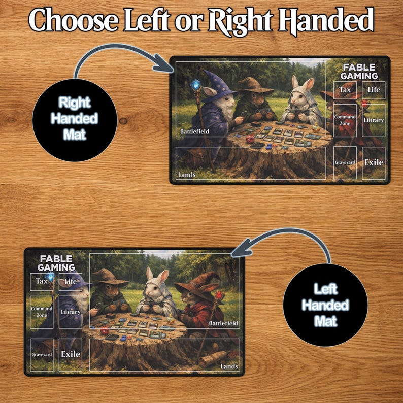 Rabbit MTG Playmat With Card Zones - Forest Bunnies Custom TCG Deskmat ...