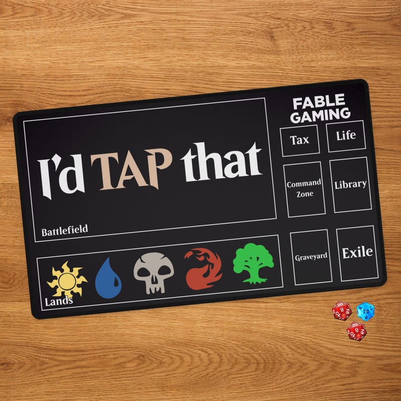 I'd TAP That MTG Playmat With Card Zones - Funny TCG Deskmat for Magic ...