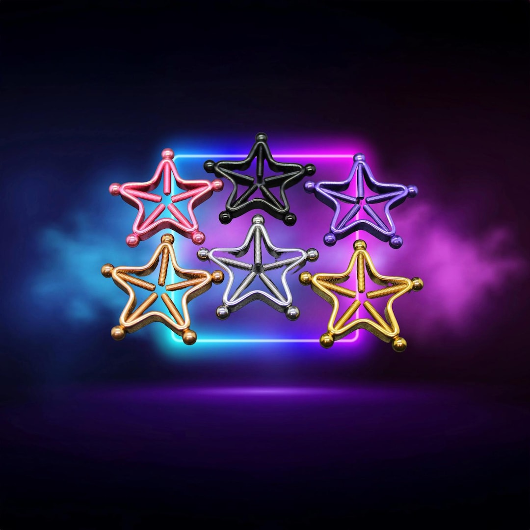5 Post Star Nipple Clamps – Adjustable Non Piercing Body Jewelry - Etsy