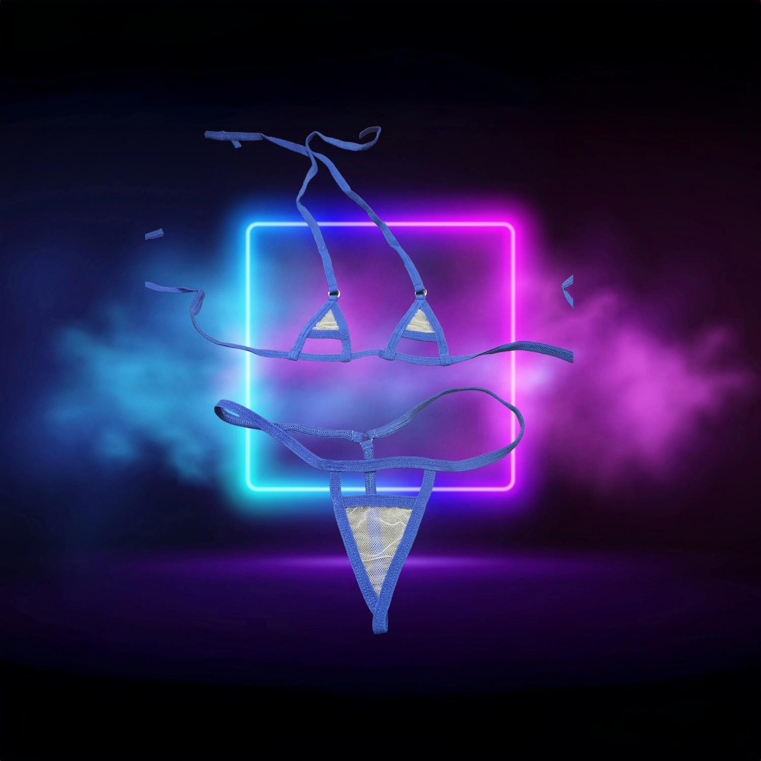 Sheer Tiny Triangle Bikini - Mini Microkini - Etsy