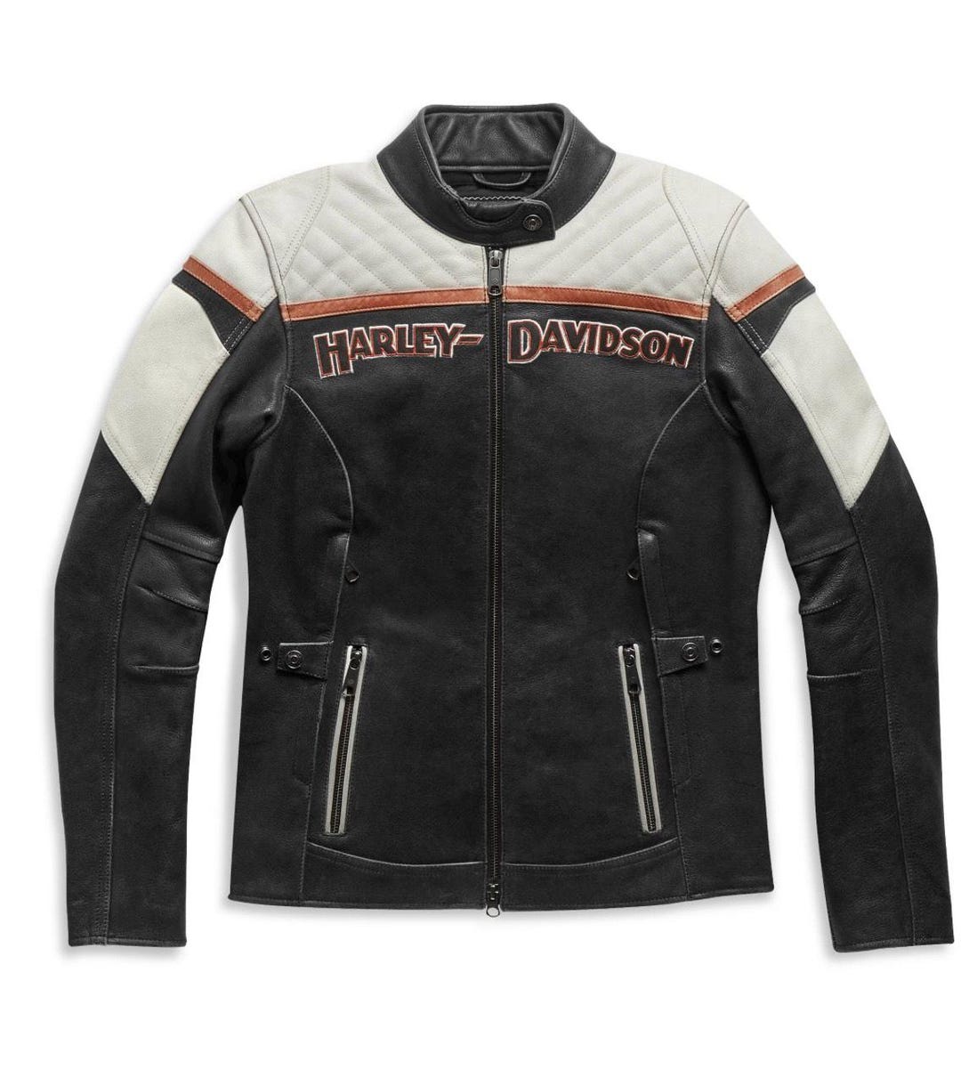 Women's H-D Classic Cruiser 98118-08VM Black Motorbike Bomber Dual Vent ...