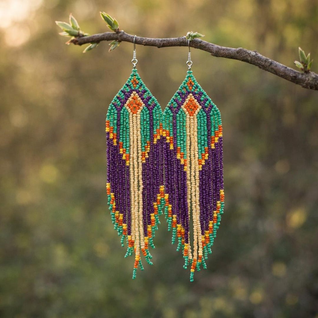 Boho Rice Bead Tassel Pendant – Handmade Braided Beaded Charm for DIY ...