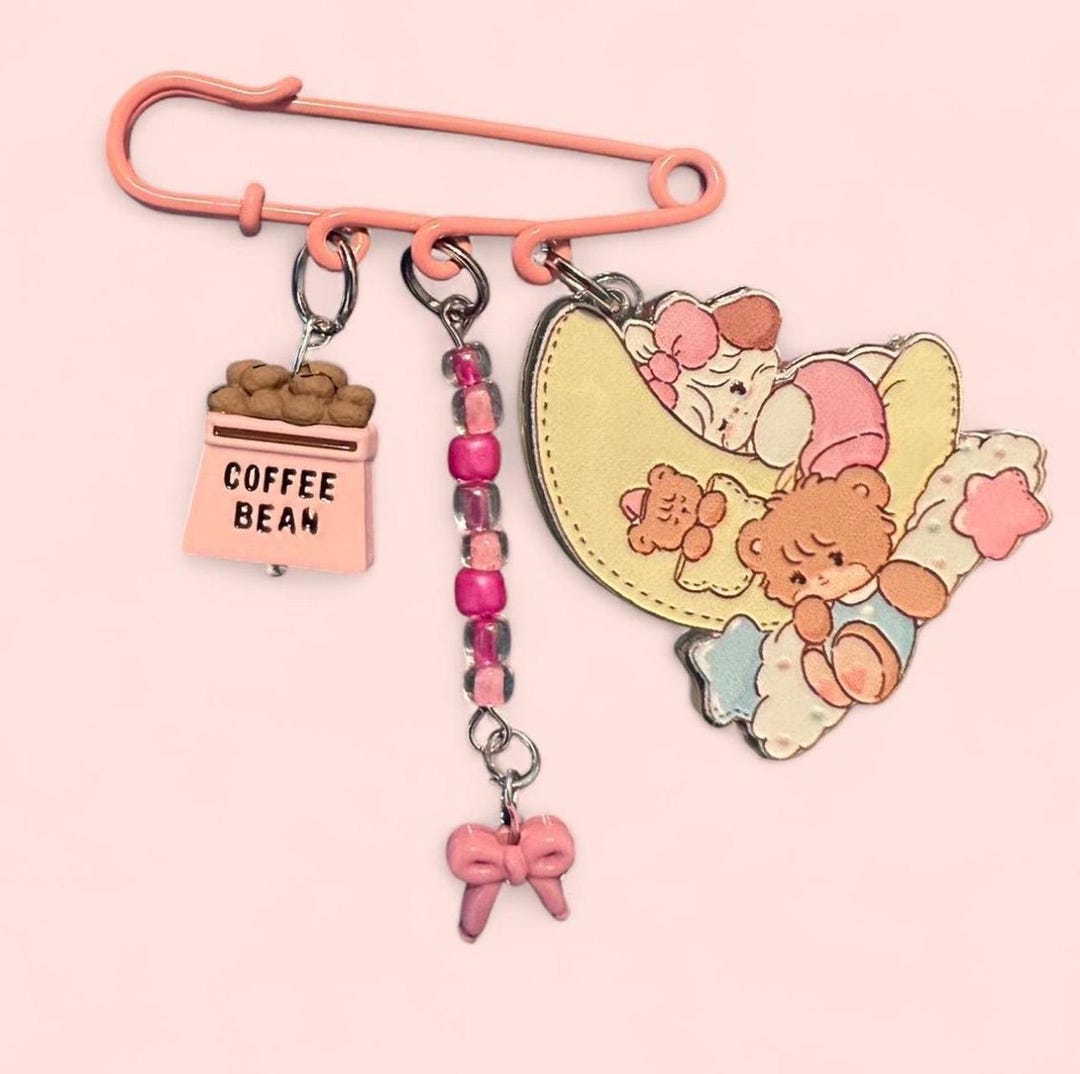 Cute Mikko Safety Pin Bag Charm - Etsy