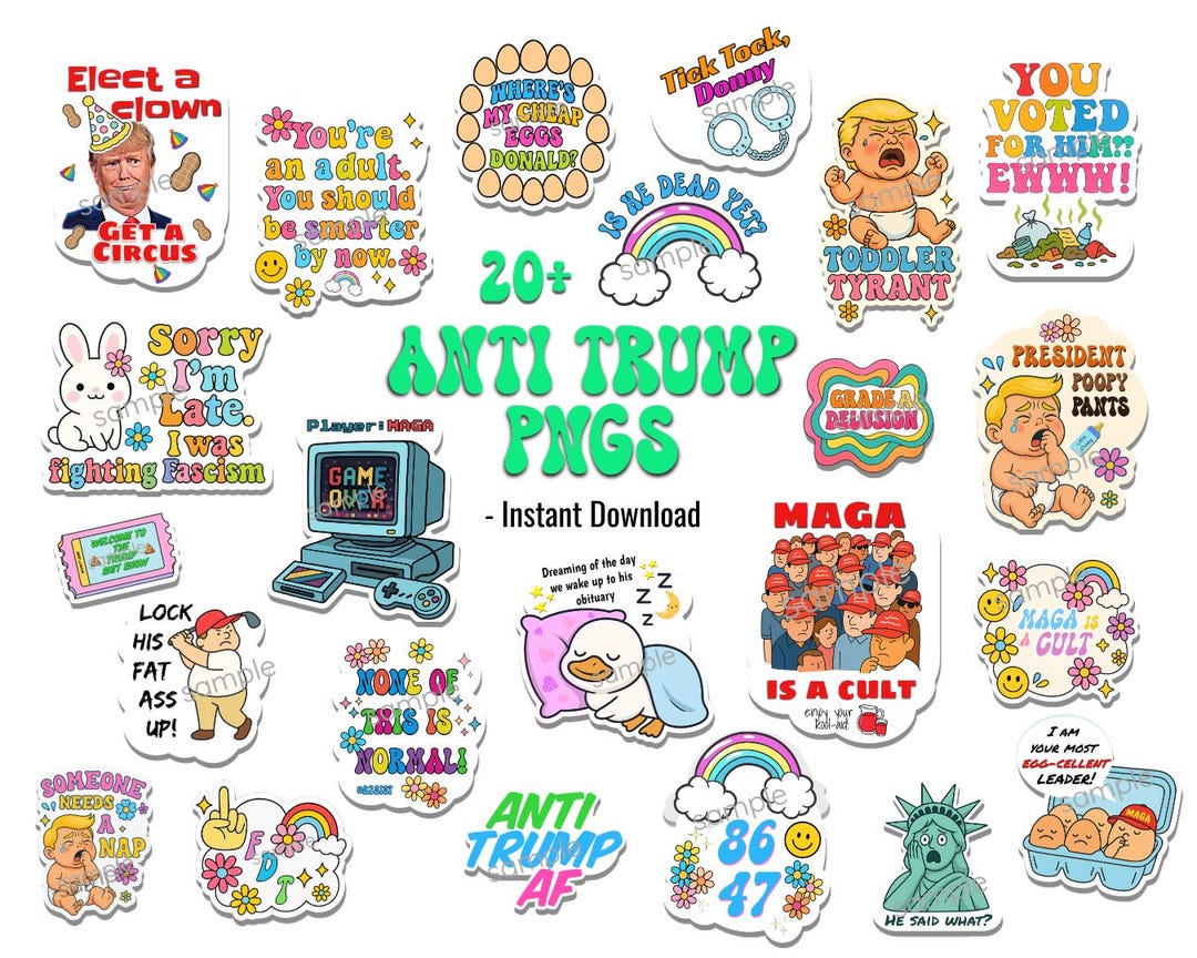 Anti-trump PNG Sticker Collection – Snarky Protest Stickers – Instant ...