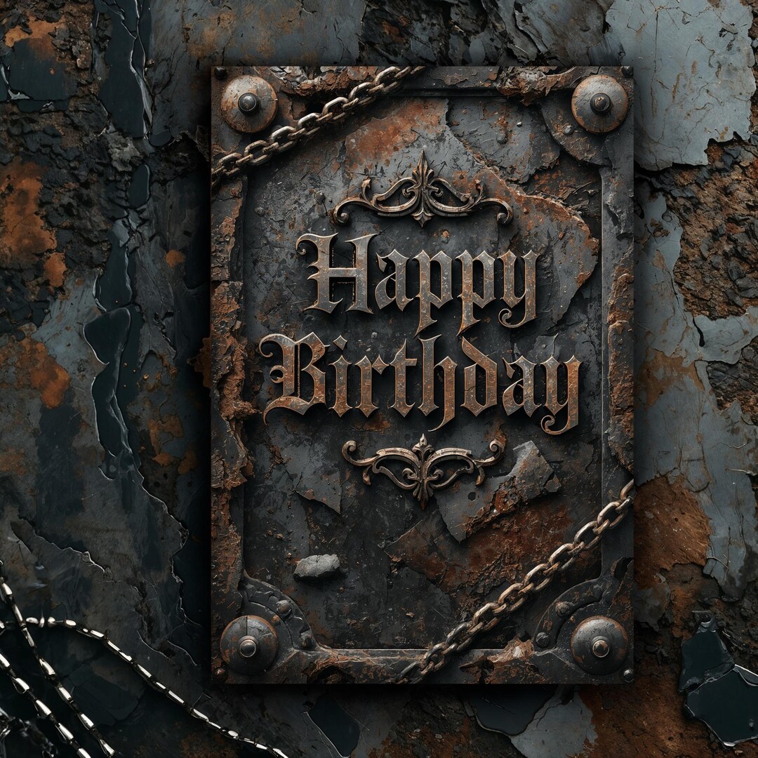 Rust Decay – Printable Birthday Card (4x6 & 5x7) | Instant Digital ...