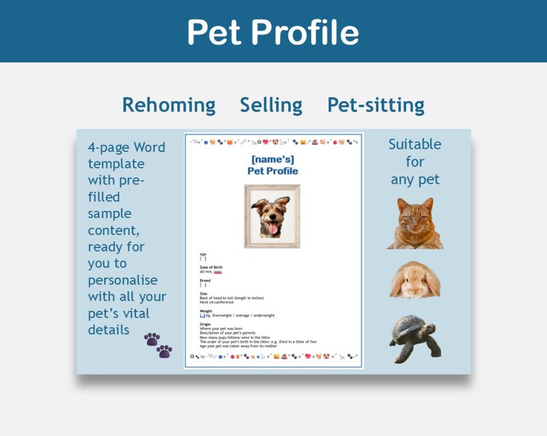 Pet Profile - Etsy