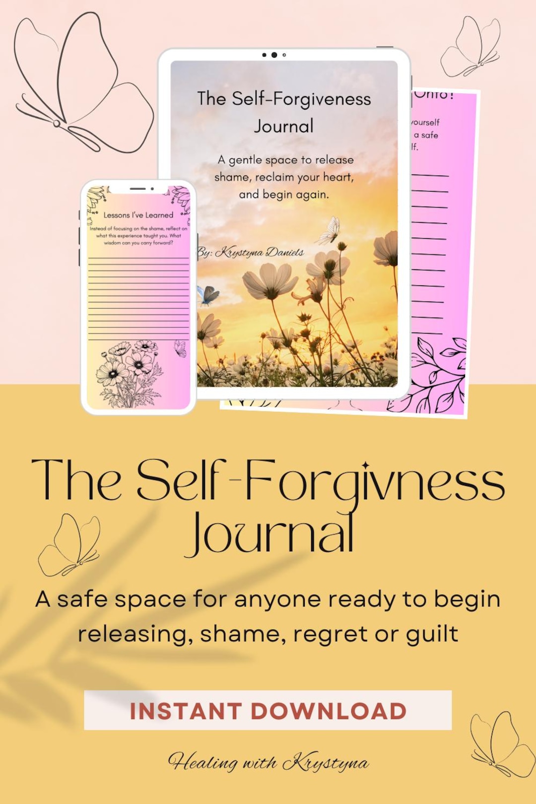 Self-forgiveness Journal | Letting Go Workbook | Guided Prompts for ...