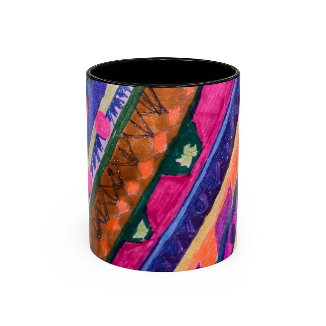 Coffee Mug, Boho Kitchen Decor, Colorful Drinkware - Etsy