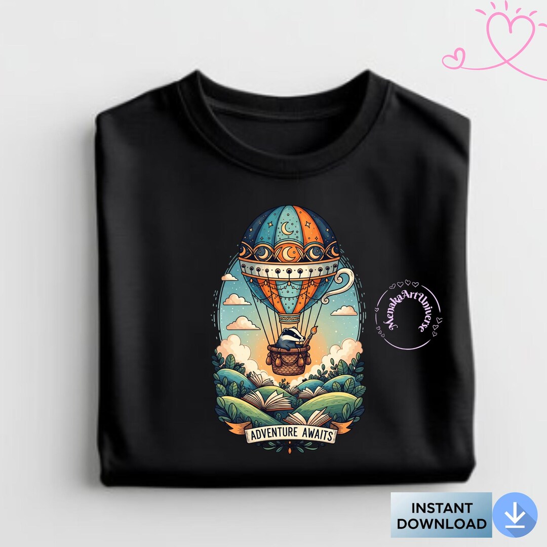 Magical Badger Hot Air Balloon PNG | Celestial Adventure Awaits Digital ...